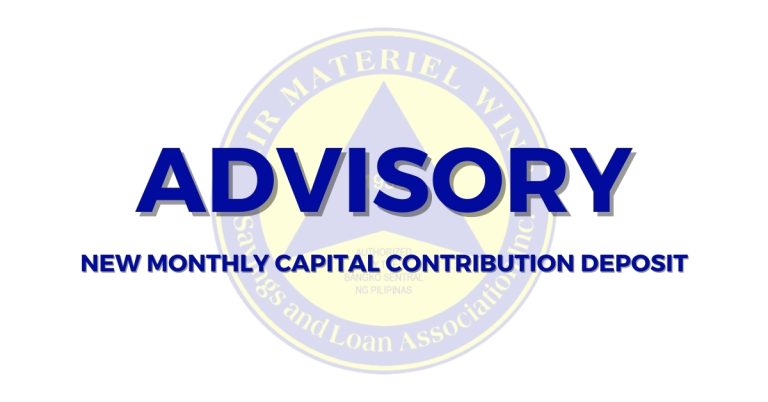 New Monthly Capital Contribution Deposit | Air Materiel Wing Savings ...